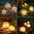 Pengxiang Solar Garden Crackle Glass Ball Light, Warm White LED Globe ...