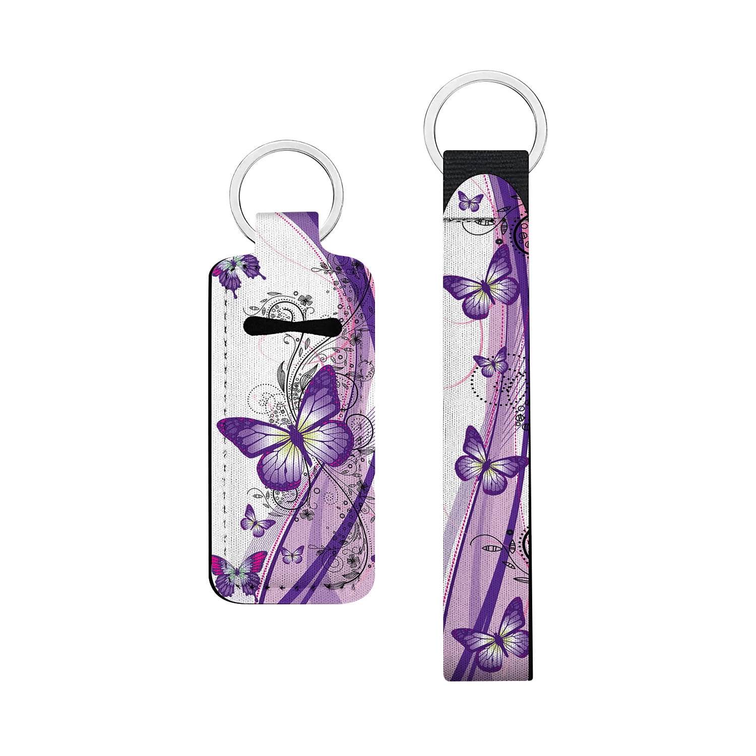 WIRESTER Set of Lipstick Holder Keychain Neoprene Lip Balm Holder Cover ...