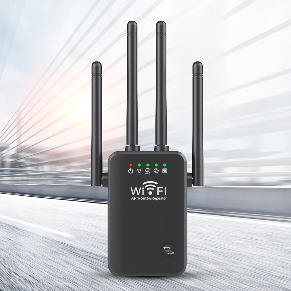 WiFi Extender Booster 2.4 GHz 300Mbps Fácil configuración 4 antenas de ...