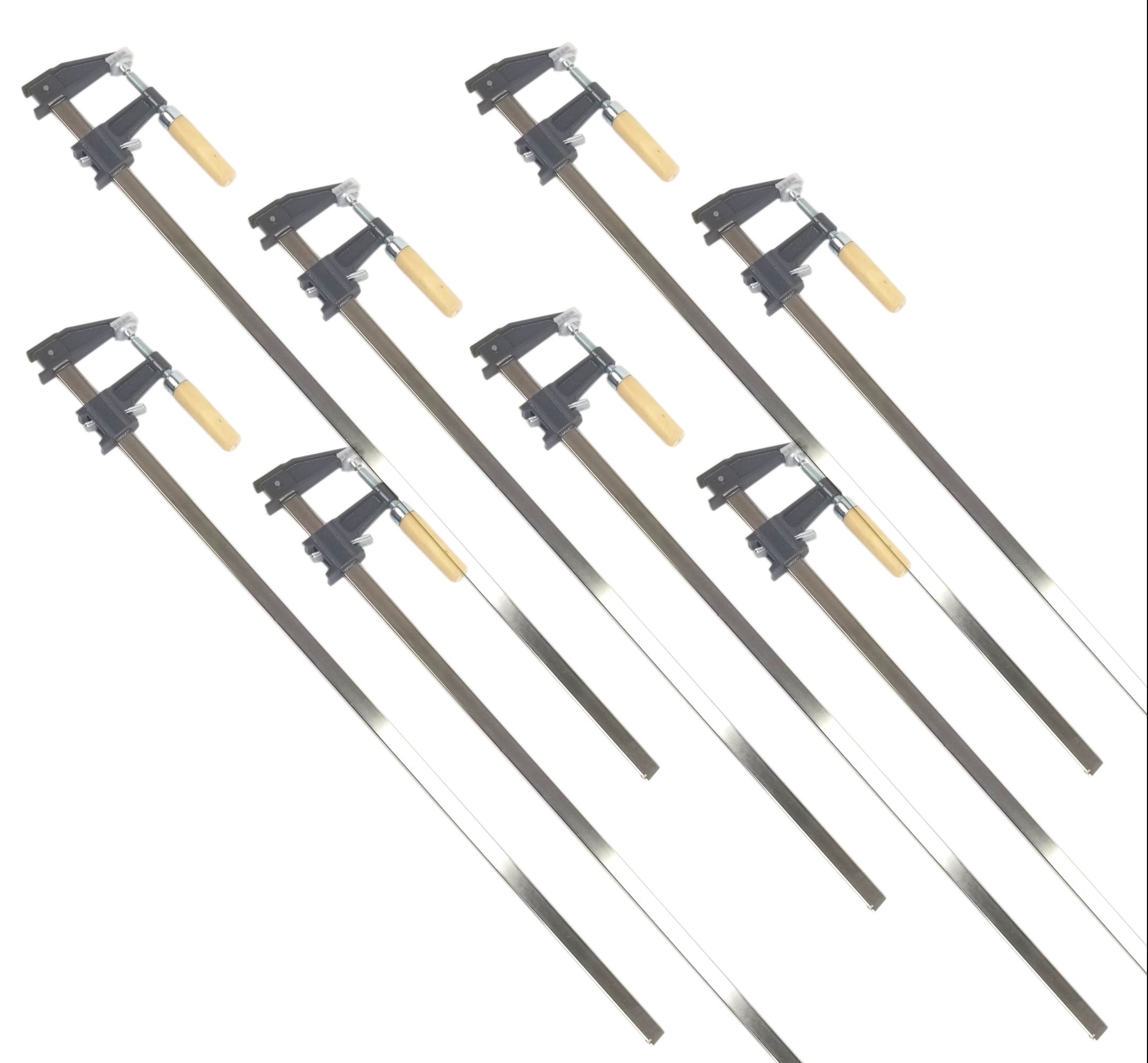 Set of 8 - 36" Steel Bar Clamp with Metal Ratcheting System and Quick ...