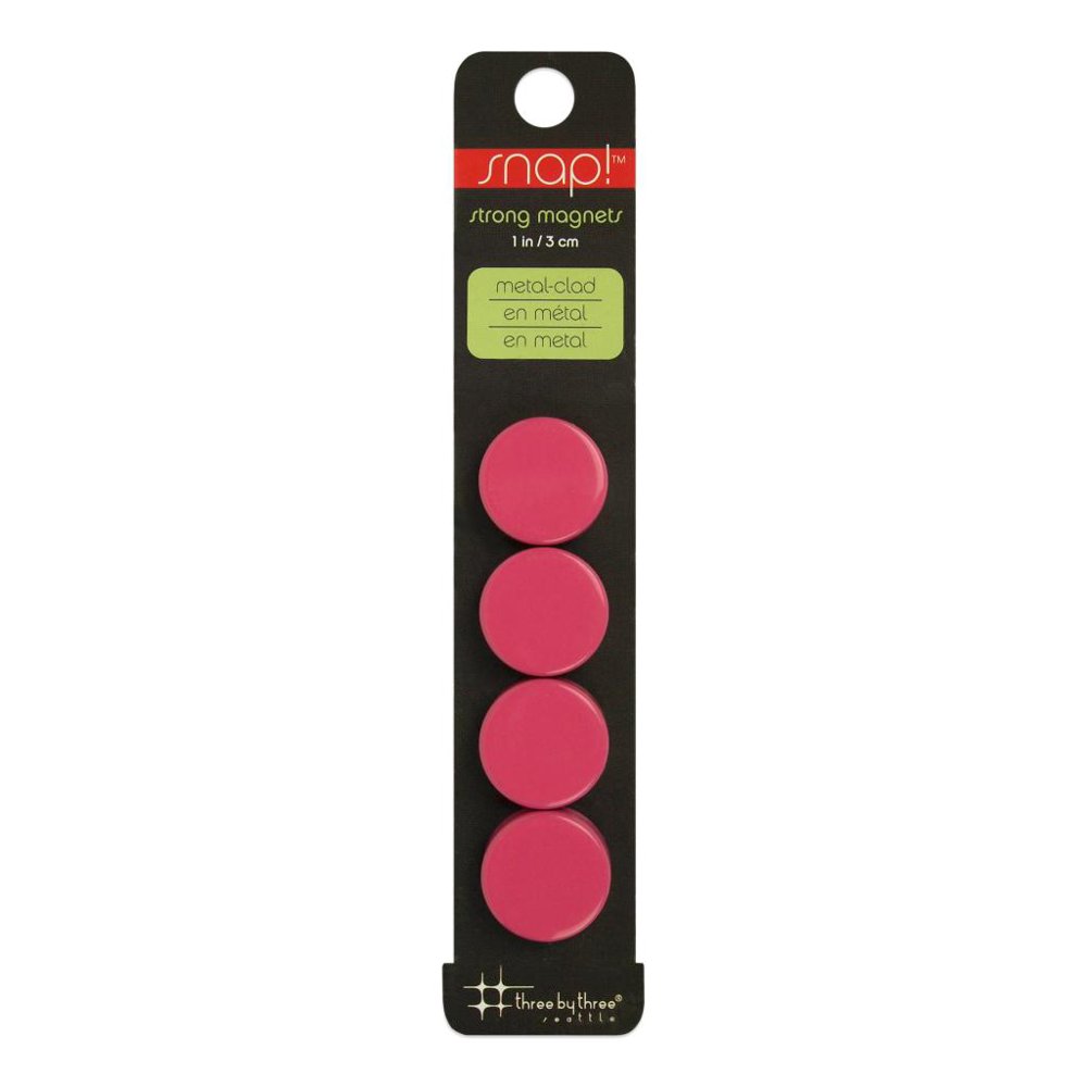 snap! strong Pink Magnets - 0.75 inch - 4 pack - Walmart.com - Walmart.com