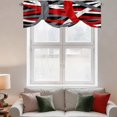 Abstract Art Tie Up Valance Curtains Red White Black Gray Line Modern ...