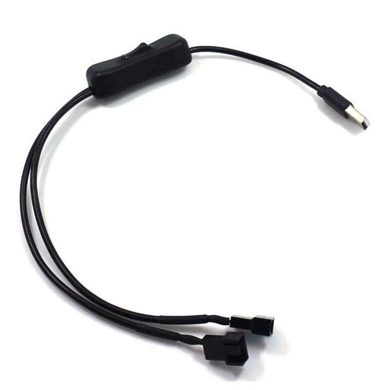 4 Pin To 2 Way Usb Adapter Converter Cable Pc Computer Fan Connector ...