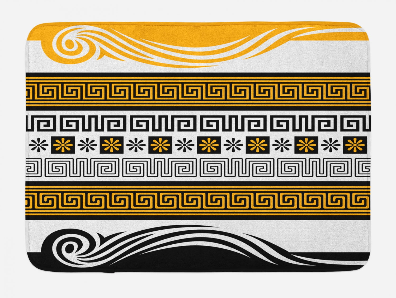 Greek Key Bath Mat, Neoclassical Borders Collection Meander Pattern and ...