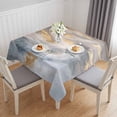 Abstract Watercolor Gray Gold Marble Table Cloth 60x60in, Waterproof ...