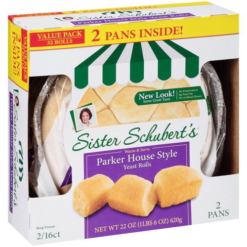Sister Schubert's Parker House Style Yeast Rolls, 2 Pans of 16 Rolls ...