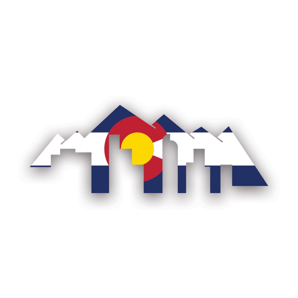 Colorado Flag Skyline Sticker Decal - Self Adhesive Vinyl ...