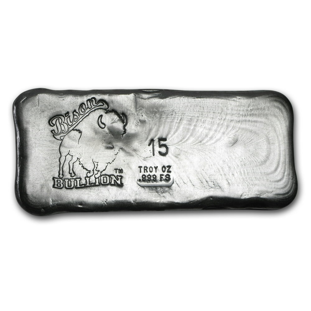 Bison Bullion - 15 oz Hand-Poured Silver Bar - BB - Walmart.com ...