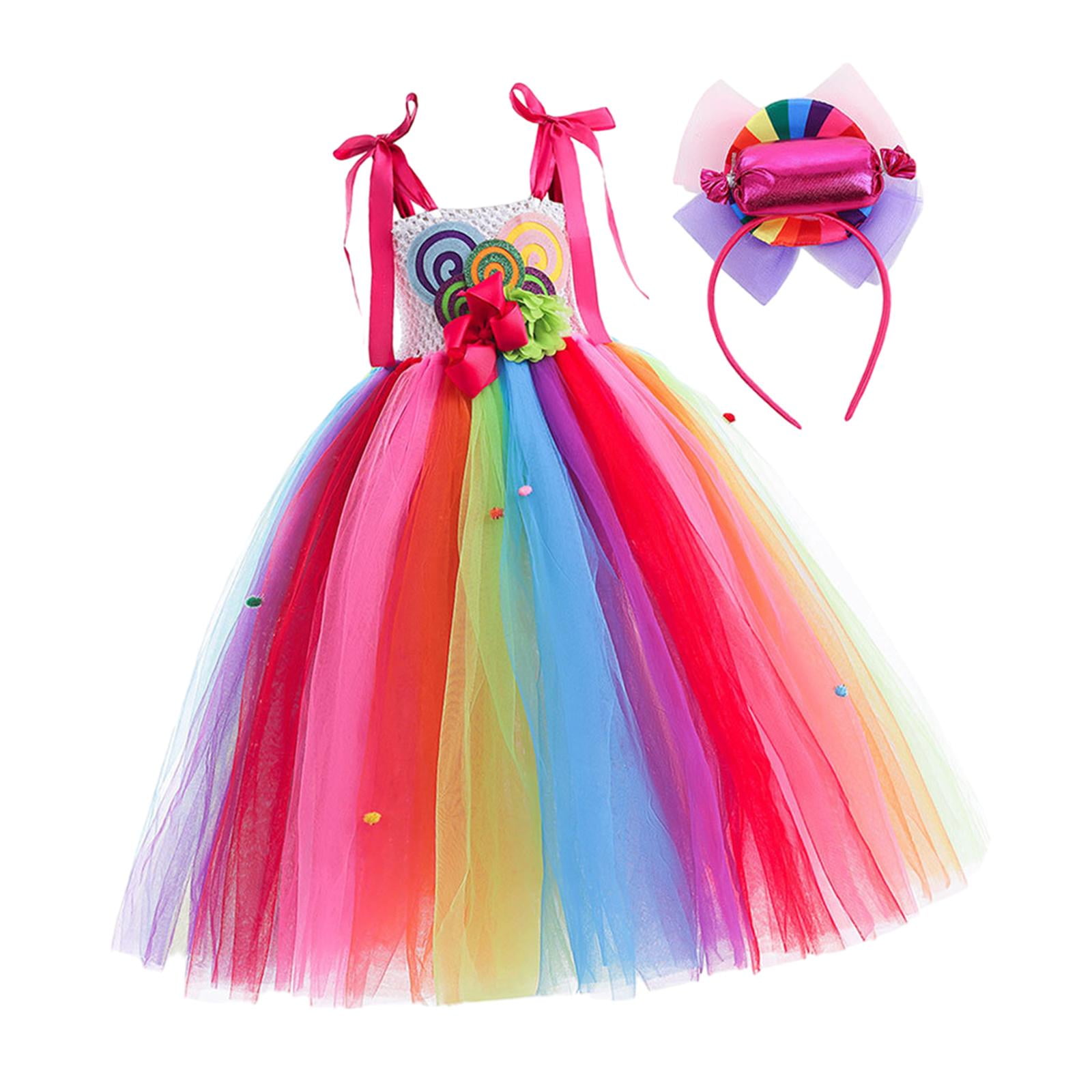 Yinanstore Candy Dress for Girls Lollipop Dress Sleeveless Fancy Dress ...