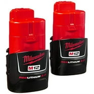 Milwaukee M12 High Output Cordless Redlithium 12V 6Ah Battery 48-11-2460 - Two Pack - Walmart.com