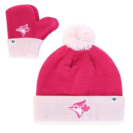 Infant Toronto Blue Jays MLB Bam Bam Pink Toque and Mitten Set ...