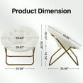 Beddle Saucer Chair for Adults Faux Fur Folding Bedroom Chairs,White ...