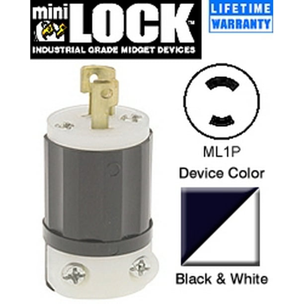 Leviton ML1-P 15 Amp, 125 Volt, Locking Plug, Industrial Grade, Non ...