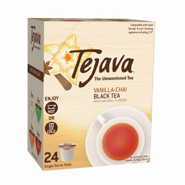Tejava Vanilla Chai Black Iced Tea Pods, 24 Pack Single Serve Cups ...