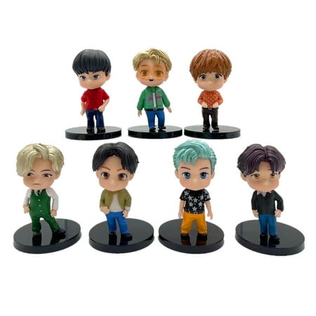 Gprince 7Pcs/Set BTS TinyTAN Mini Figure Bangtan Boys Groups BTS Anime ...