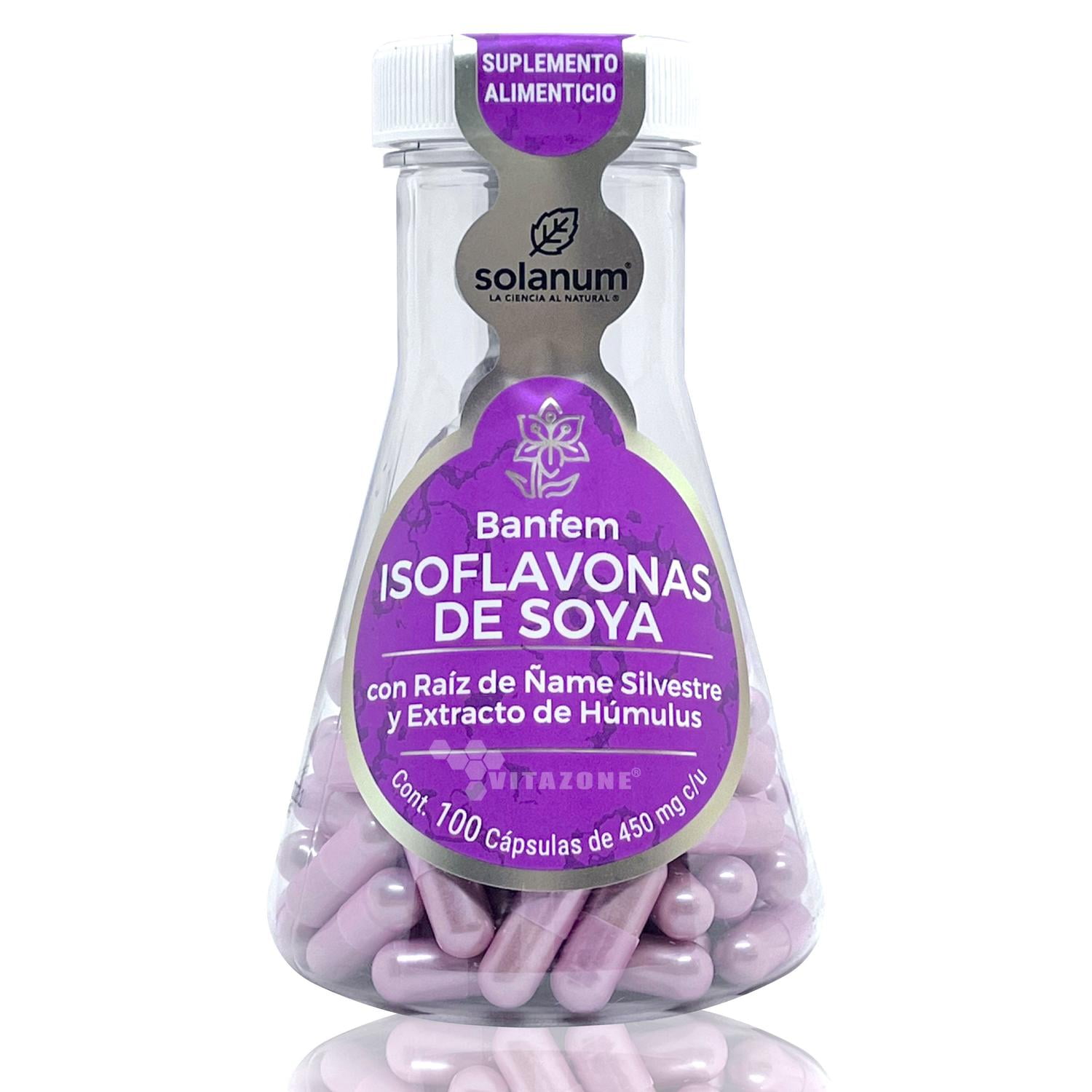 Isoflavonas de Soya Solanum 100 cápsulas Banfem Solanum SOLISOFLANOVAS ...