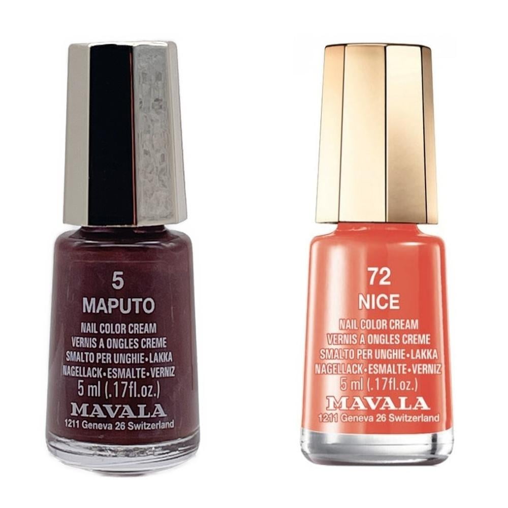 Mavala Mini Nail Polish 5ml - 5 Maputo - 72 Nice - Combi Pack - Walmart.com