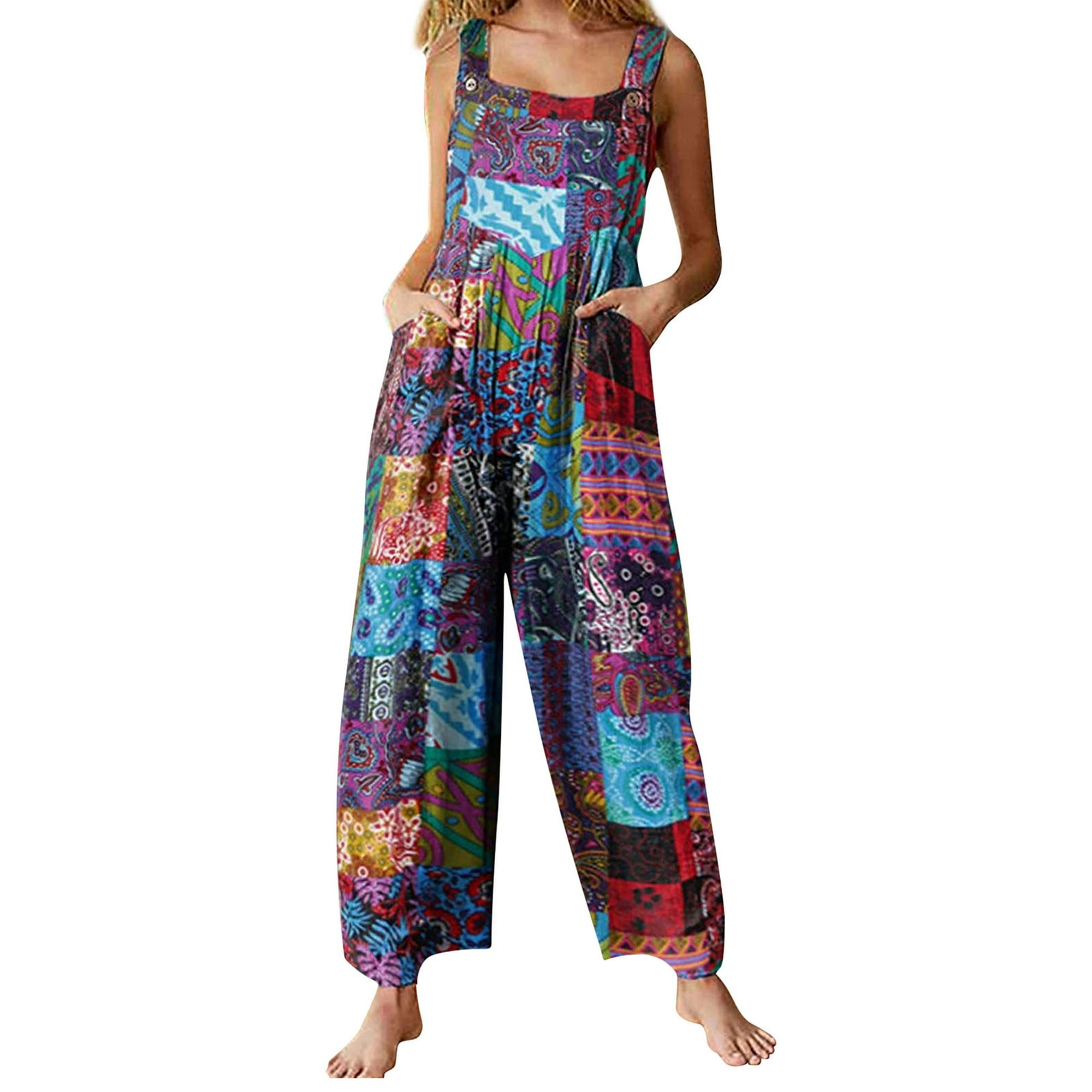 Click here for Romacci Women Jumpsuit With Pockets Sleeveless Wid... prices