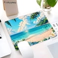 Floral Ocean Mouse Pad Square Design Non-Slip Rubber Base Gaming Desk ...