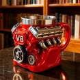 V8 Engine Coffee Mug, Retro Engine Coffee Mug, Personalized Double 3D ...