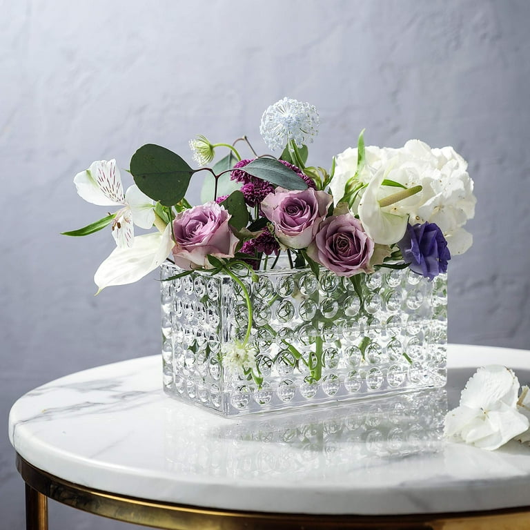 Rectangular Glass Vase Centerpiece