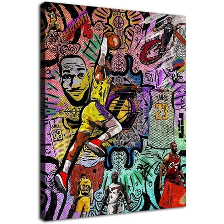 Basketball Poster James Sublime glorys Graffiti Style Display HD Canvas ...