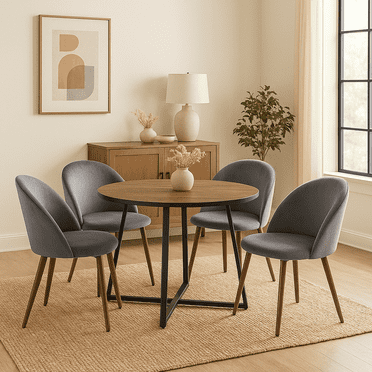 Ktaxon Dining Table Set for 4 Solid Wood Dinner Table with Padded ...
