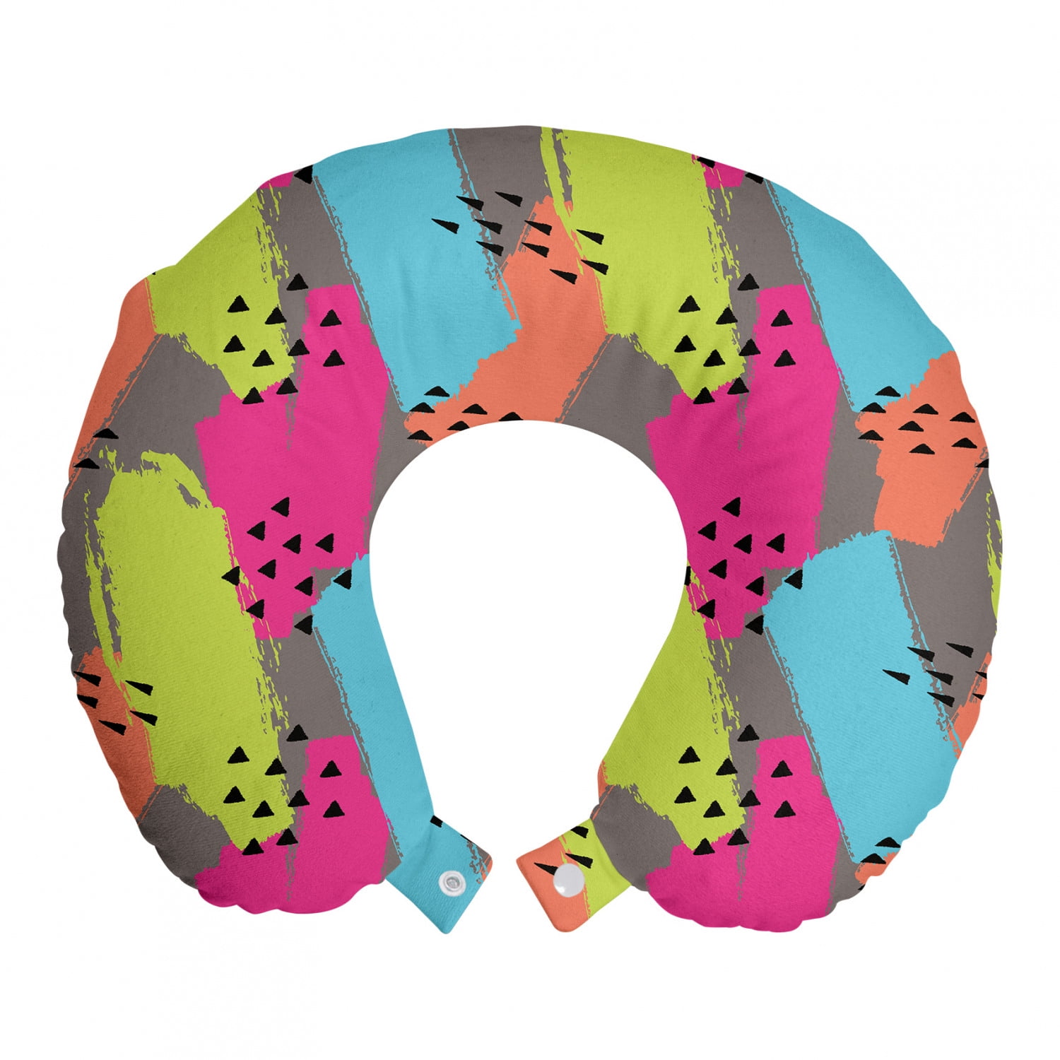 Modern Travel Pillow Neck Rest, Vector Abstract Design Colorful Brush ...