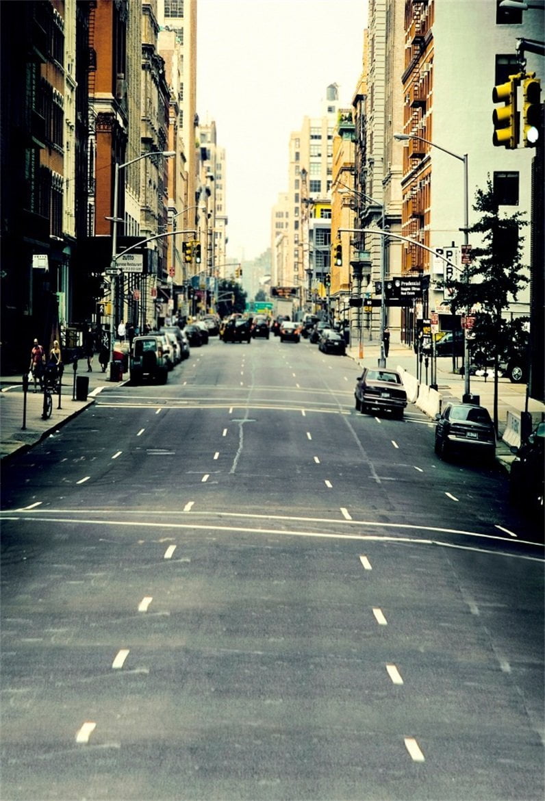 GreenDecor Polyster 5x7ft City Street Backdrop Urban Road Photography ...