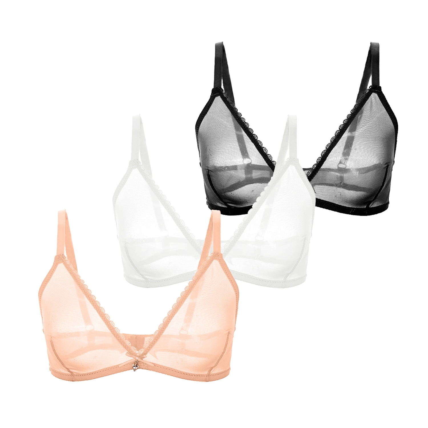 Click here for Varsbaby Lace Bra See Through Wirefree Bralette Fo... prices