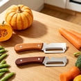 2pc 2in1 Peeler Knife with Box,Stainless Steel Blade Wood Handle Potato ...