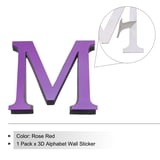 Uxcell 3D Acrylic Alphabet Mirror Wall Stickers Letter M Self-Adhesive ...
