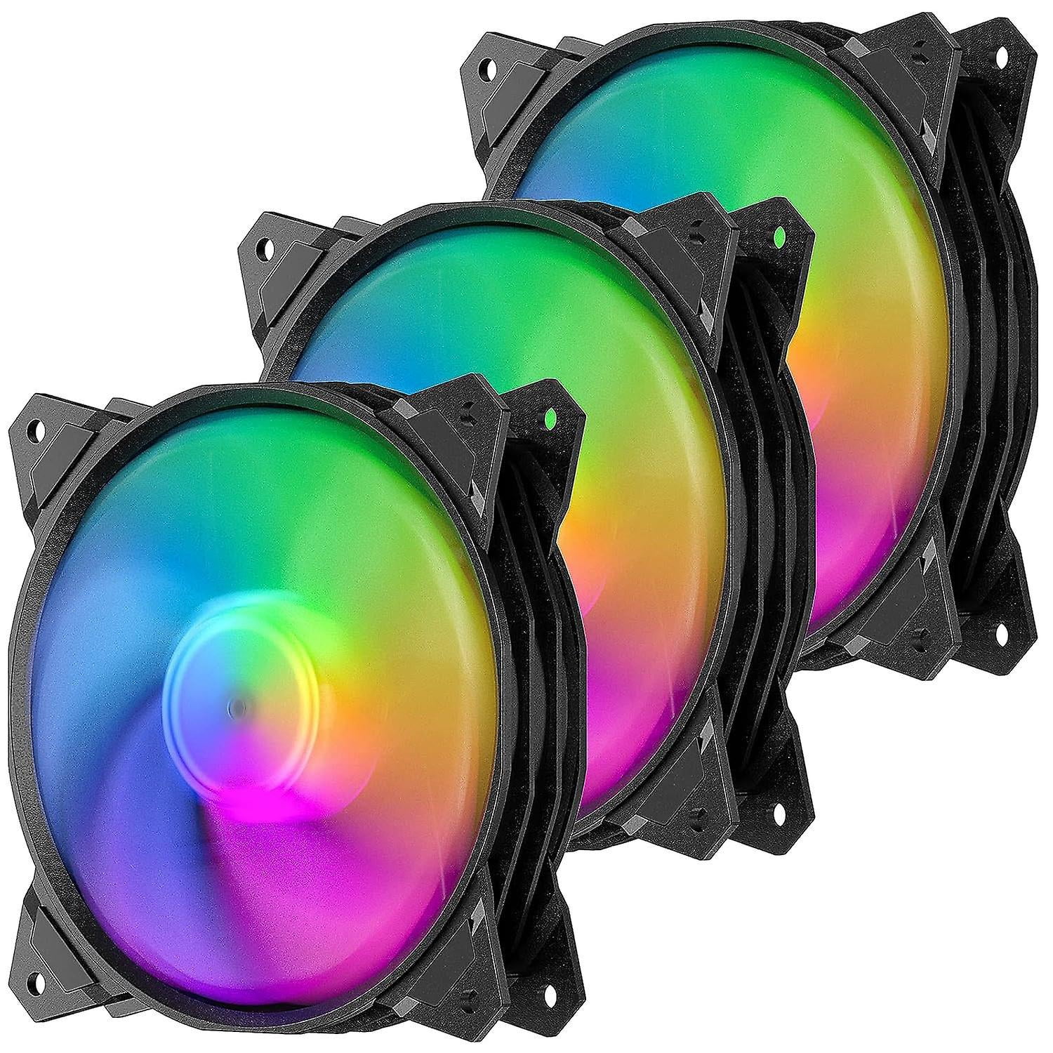 Ventilador LED arcoíris de 120 mm y 3 pines para PC ultra silencioso ...