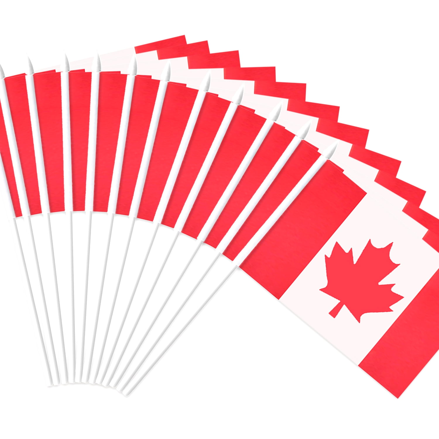Canada Stick Flag, ANLEY Canadian 5x8 inch HandHeld Mini Flag With 12 ...