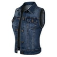 Made by Olivia Women's Junior Fit Sleeveless Button up Jean Denim ...
