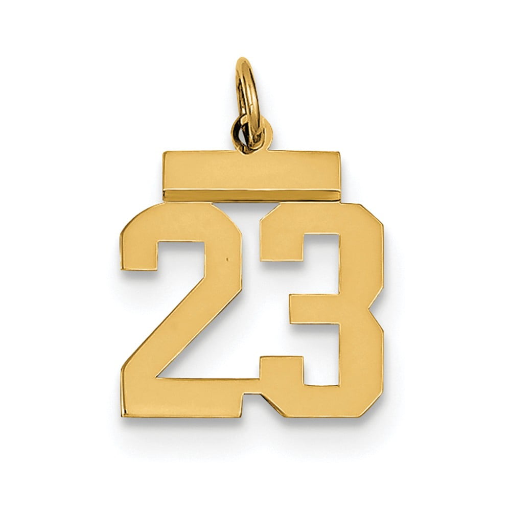 14k Yellow Gold Small Polished Number 23 Charm - Walmart.com