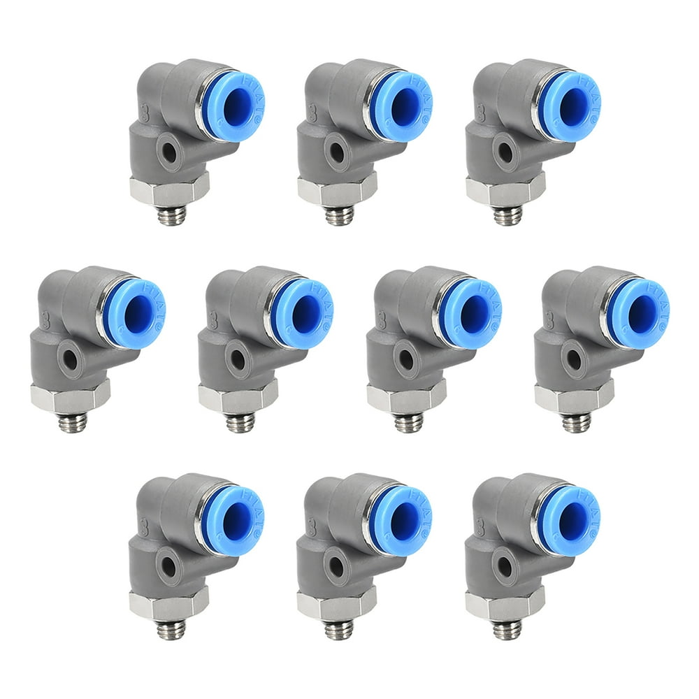 Elbow Push to Connect Air Fittings 6mm Tube OD X M5 Thread Pneumatic ...