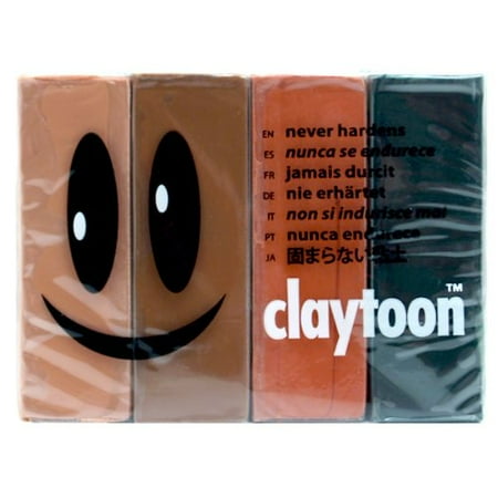 VAN AKEN INTERNATIONAL 18165 CLAYTOON MODELING CLAY 1LB 4 PACK EARTH ...