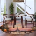 Eiffel Tower 8FT Round Area Rugs for Living Room Purple Sunset Country ...