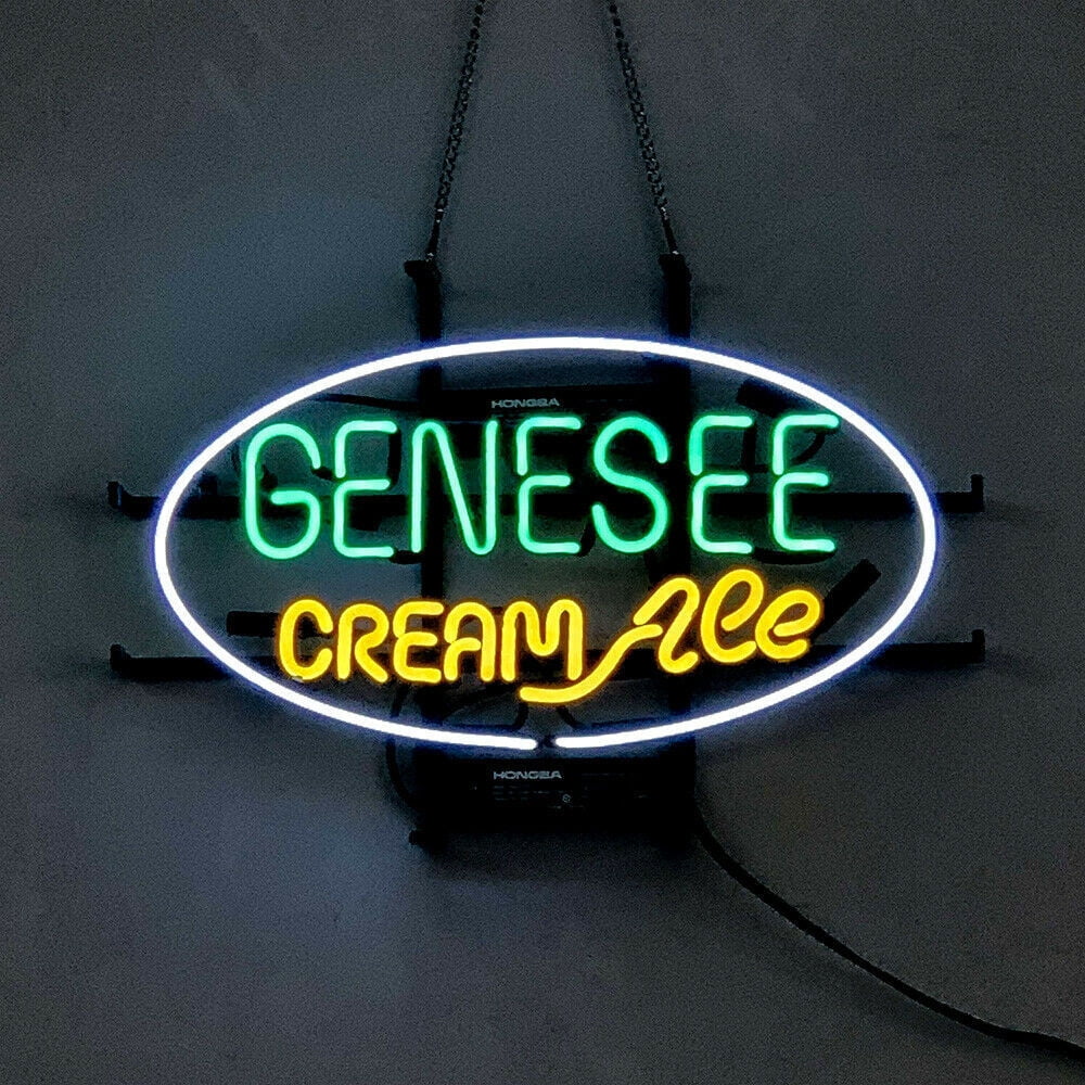 Queen Sense 17"x14" Genesse Cream Ale Neon Sign Man Cave Handmade Neon ...