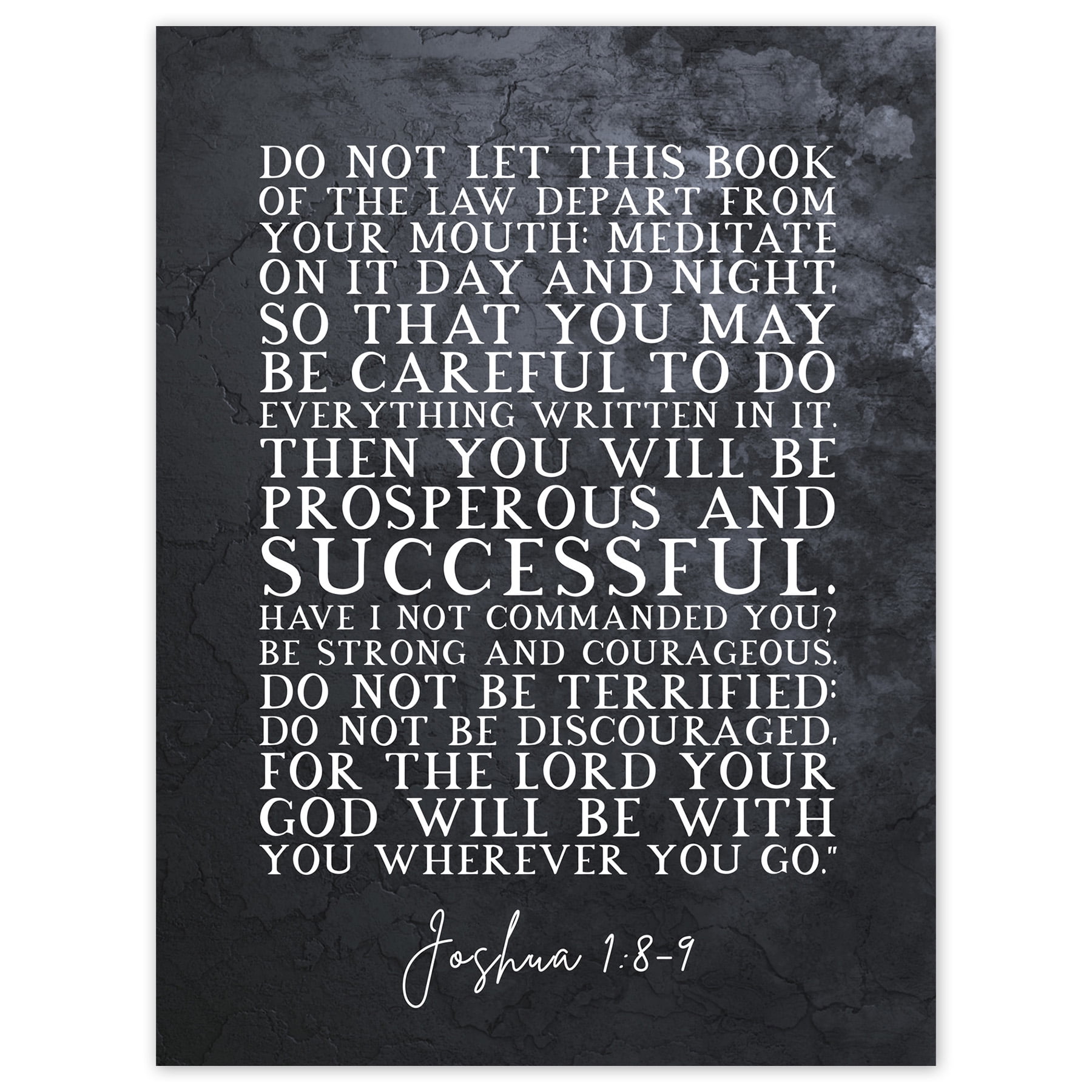 Joshua 1:8-9 Be Strong And Courageous Christian Bible Verse Quote ...