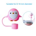 6 Pcs Silicone Straw Cap, Penguin Shape Dustproof Cover for 8-10mm ...