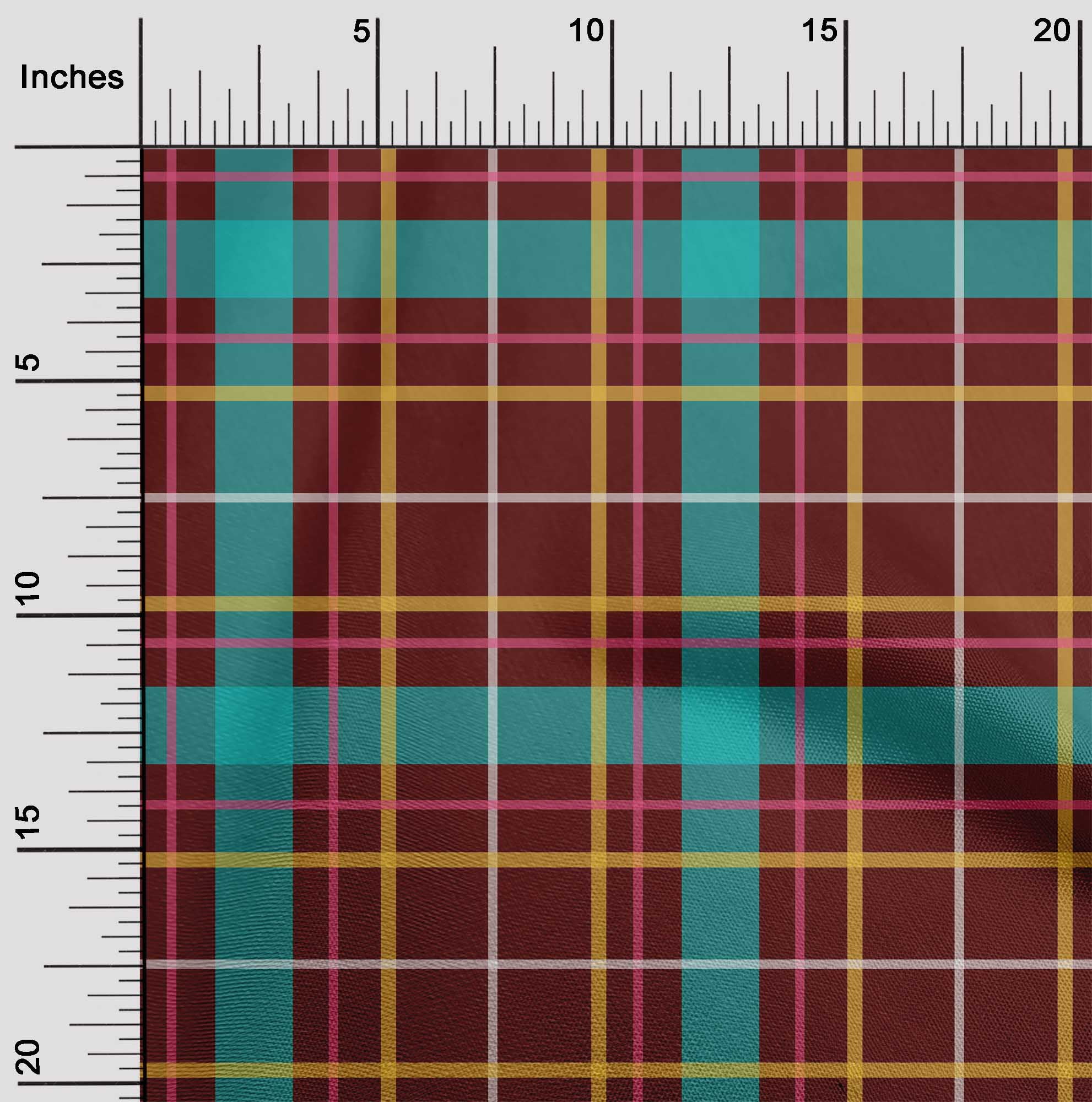 oneOone Silk Tabby Maroon Fabric Madras Check Fabric For Sewing Printed ...