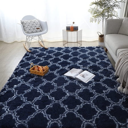 Hongchun Navy Blue Carpet for Living Room Soft Luxury Bedroom Large ...