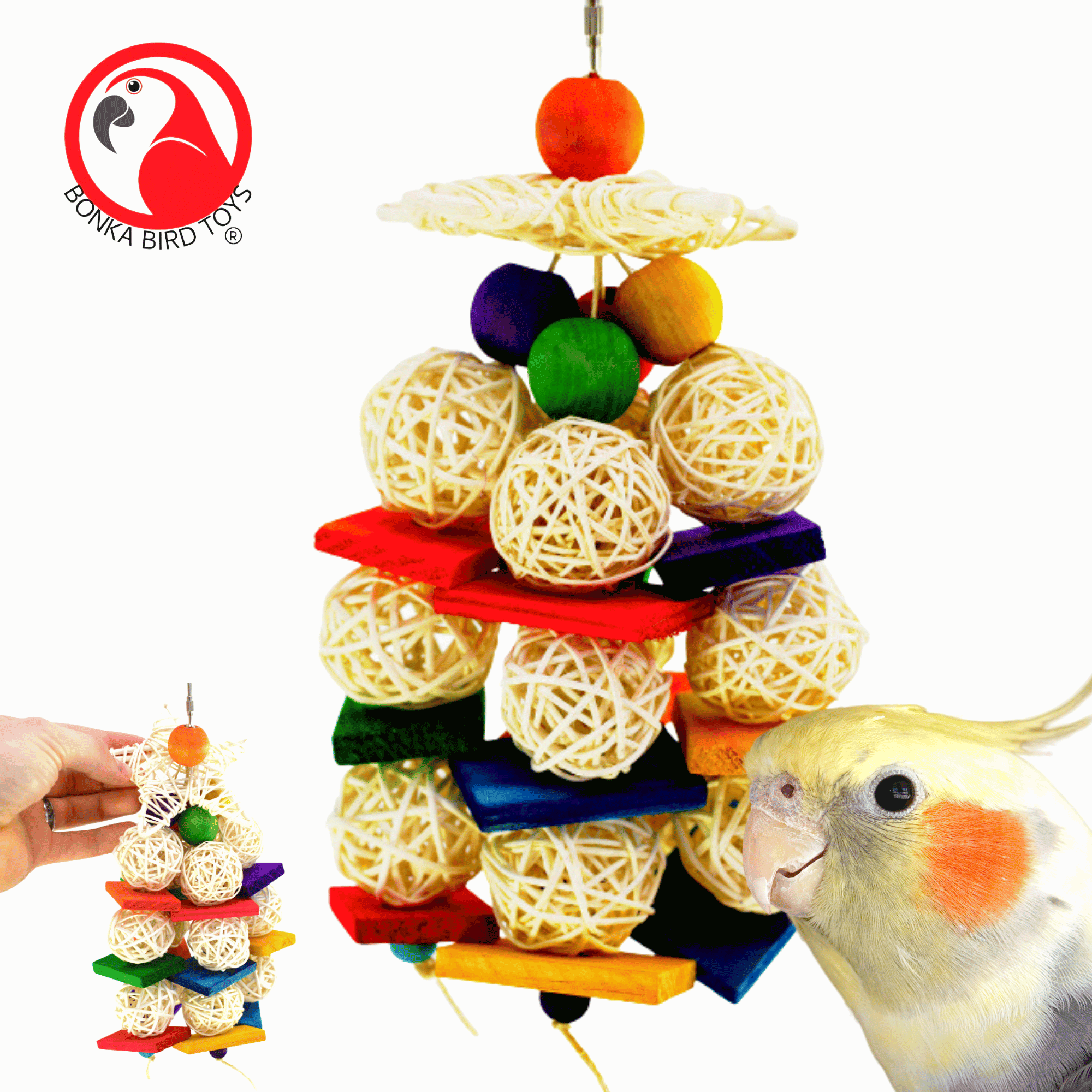 Bonka Bird Toys 1460 Starball Medium Chewy Bird Toy - Walmart.com