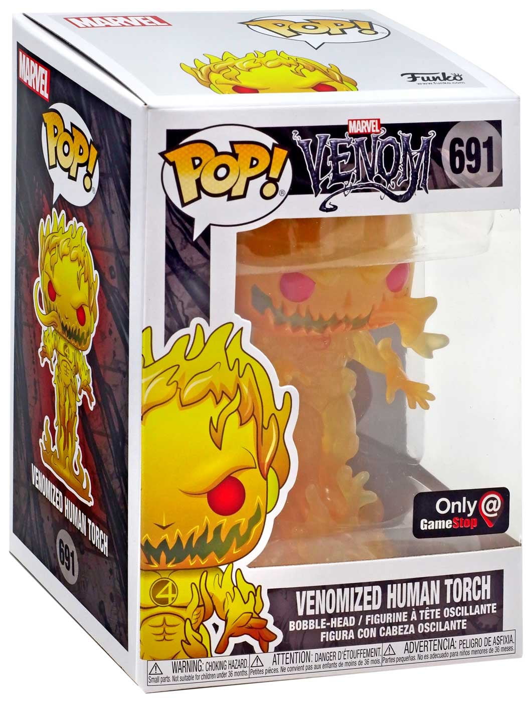 Funko POP! Marvel Venomized Human Torch Exclusive Vinyl Figure ...