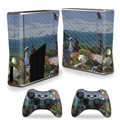 Carbon Fiber Skin Compatible With Xbox 360 S console Sticker Design ...