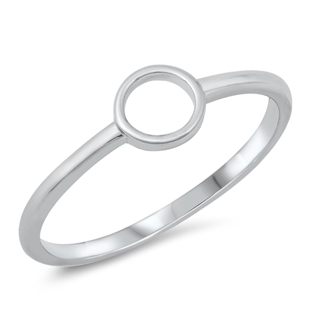 Open Circle Fertility Modern Ring .925 Solid Sterling Silver Band ...