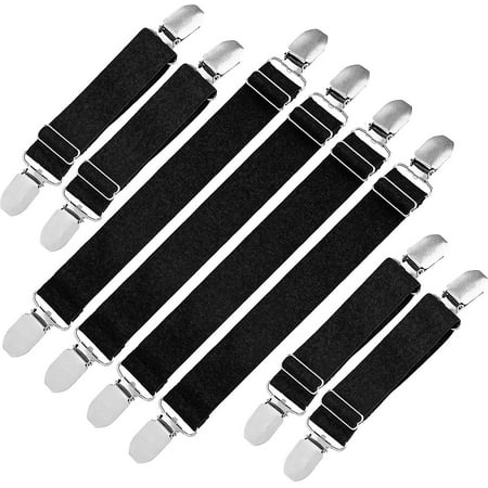 8 Pieces Elastic Adjustable Boot Straps Clips Pant Stirrups Elastic Leg ...