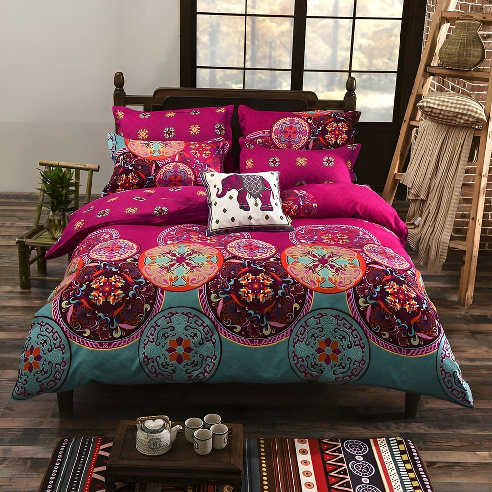 Click here for Eimeli Pink Boho Bedding Duvet Cover 90x86 With 2... prices